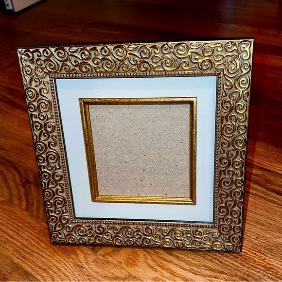 Accents | Vintage Gold Ornate Standing Picture Frame Holds 5x5 Pics ...